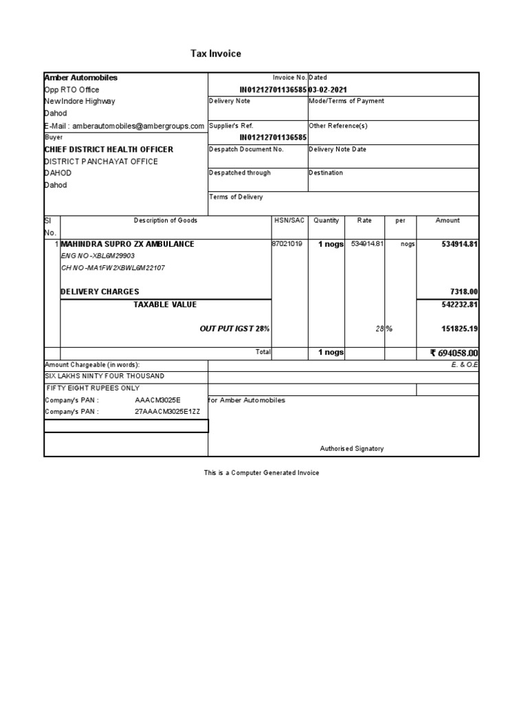 Reliance Bill Format | PDF | Invoice | Taxes