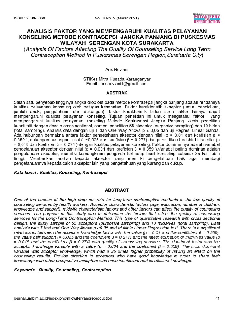 Faktor Konseling KB | PDF