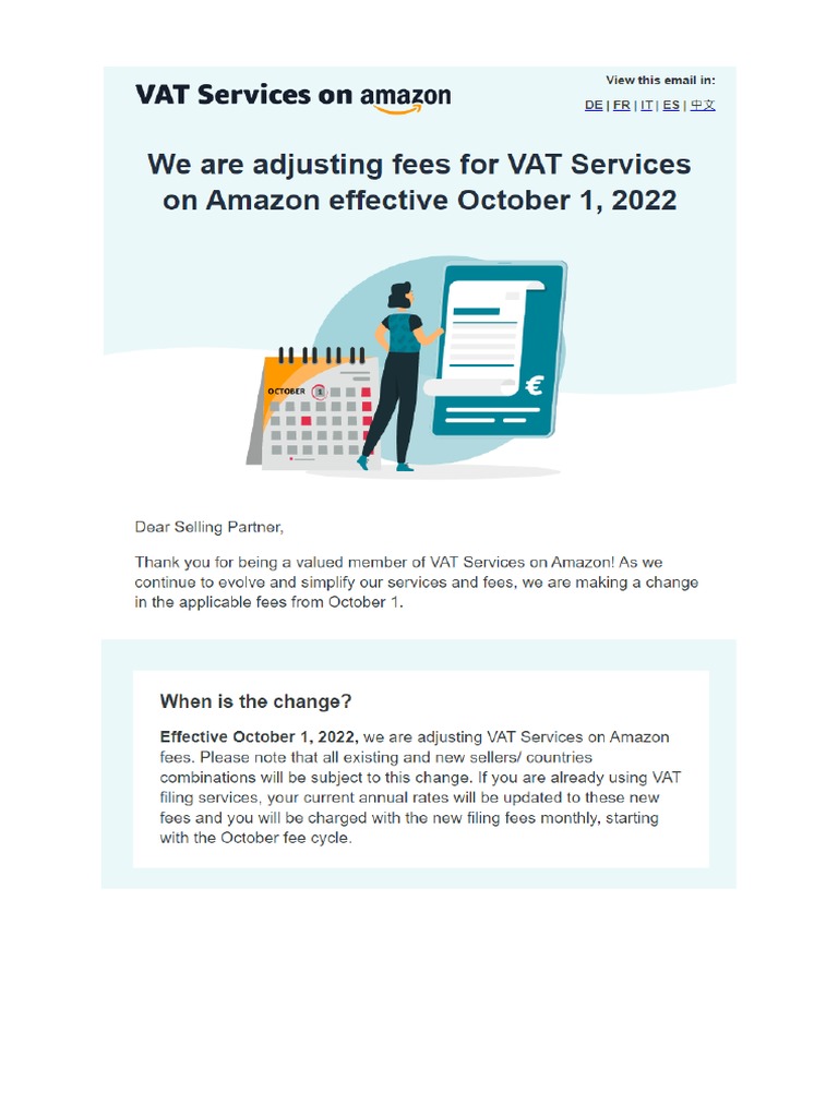 VAT Services on Amazon New Fee | PDF