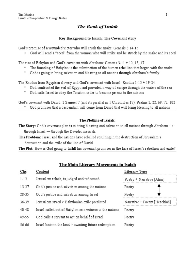 Isaiah: Themes and Literary Structure | PDF | History | Religion ...