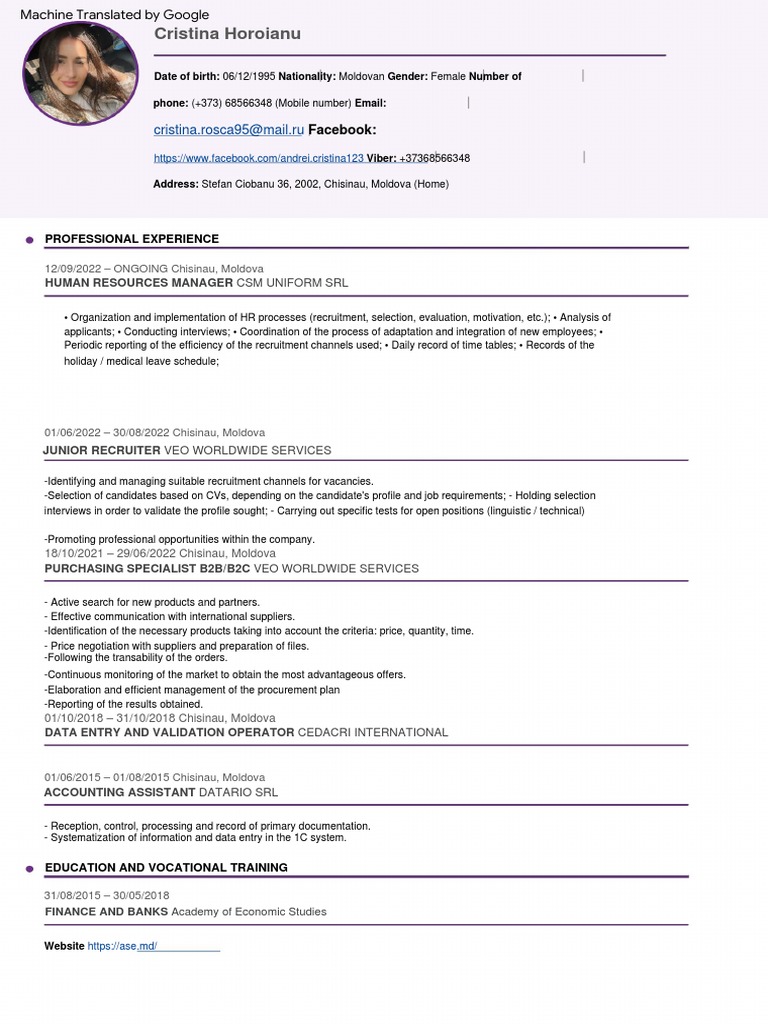 CV - Cristina Horoianu1 4 | PDF