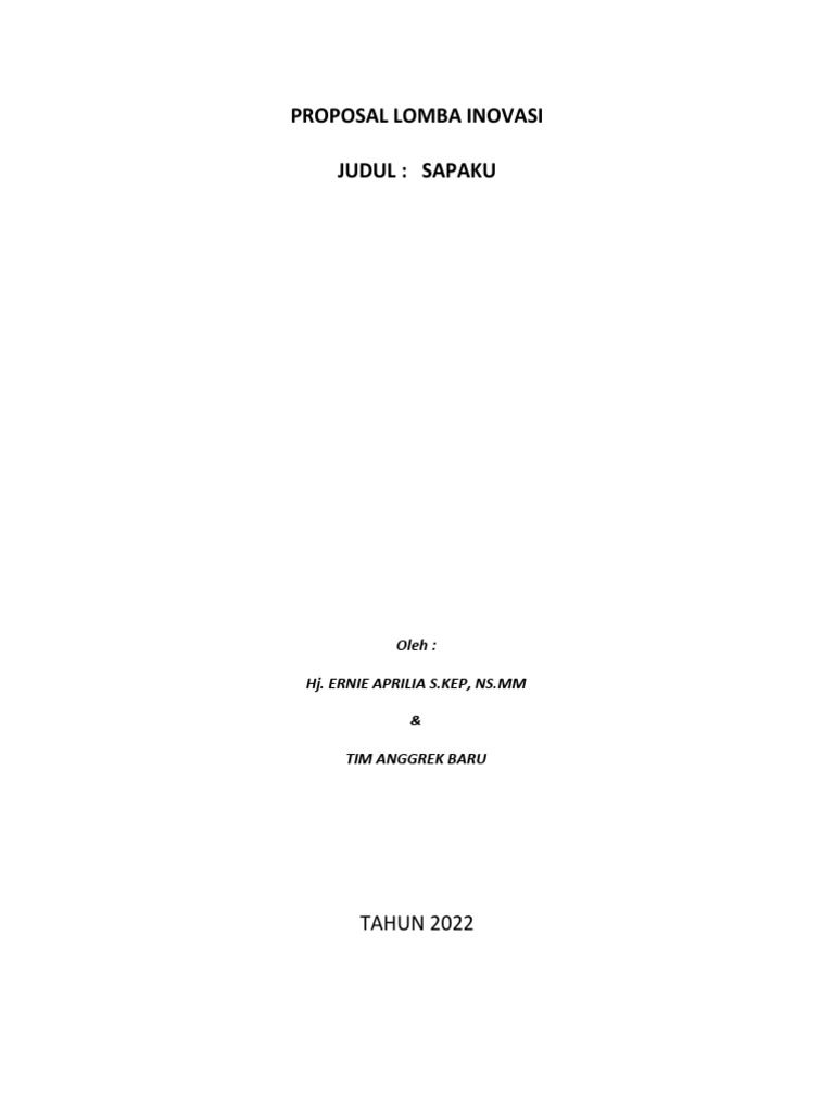Proposal Lomba Inovasi | PDF