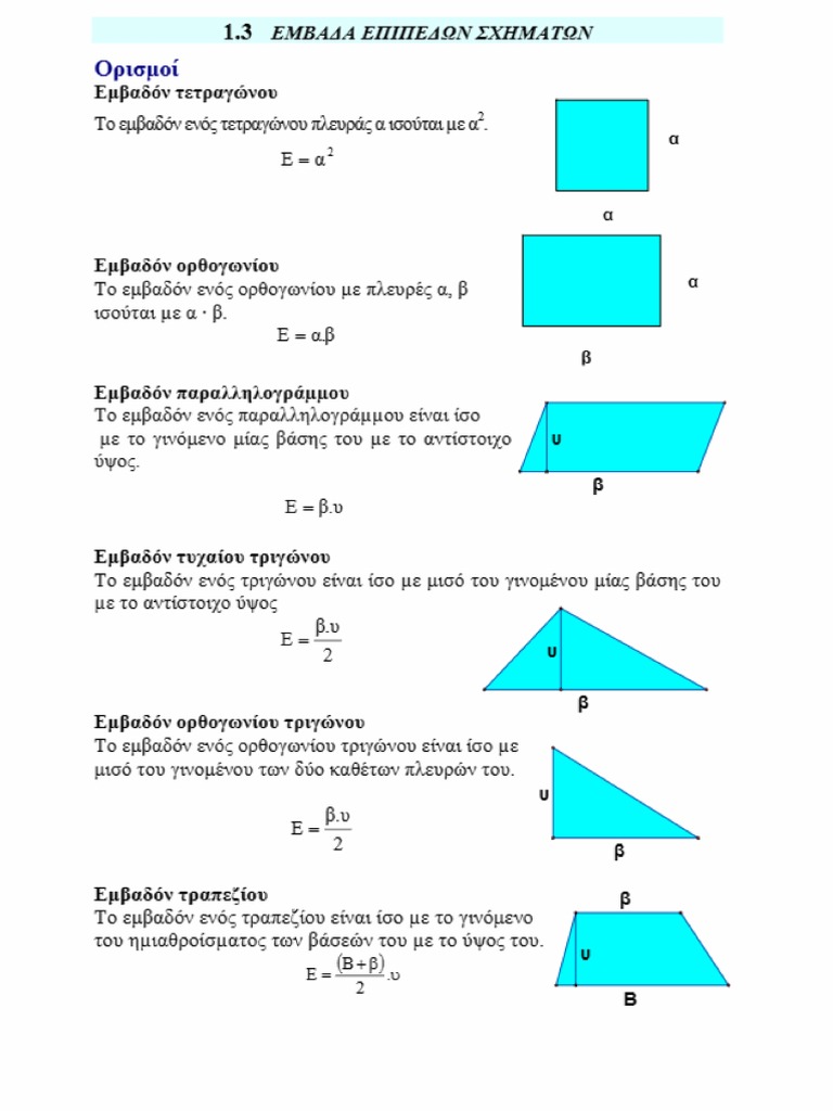 ΕΜΒΑΔΑ ΕΠΙΠΕΔΩΝ ΣΧΗΜΑΤΩΝ | PDF