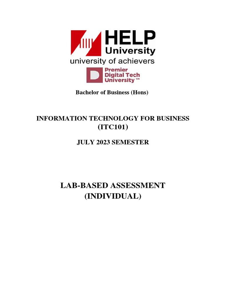 ITC101 REV Lab Assignment Question Requirements July 2023 Semester | PDF