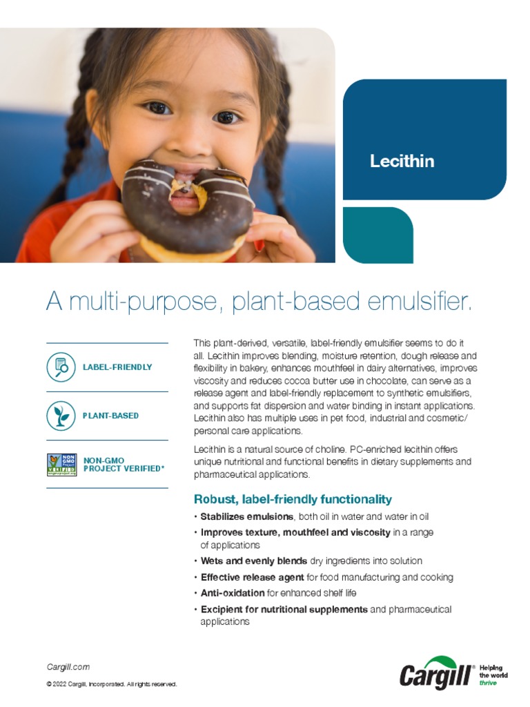 Lecithin SellSheet 04.08.22 Cargill | PDF
