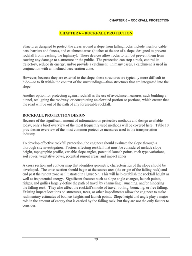 Chapter 6 - Rockfall Protection | PDF