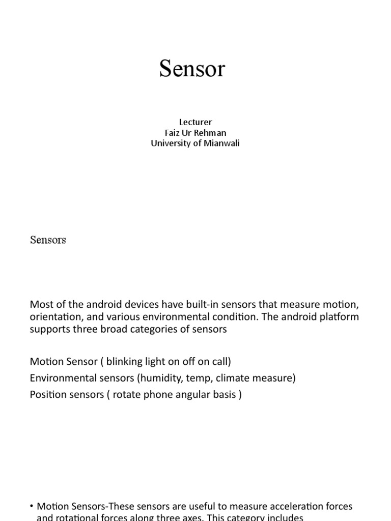 Sensor | Download Free PDF | Sensor | Accelerometer