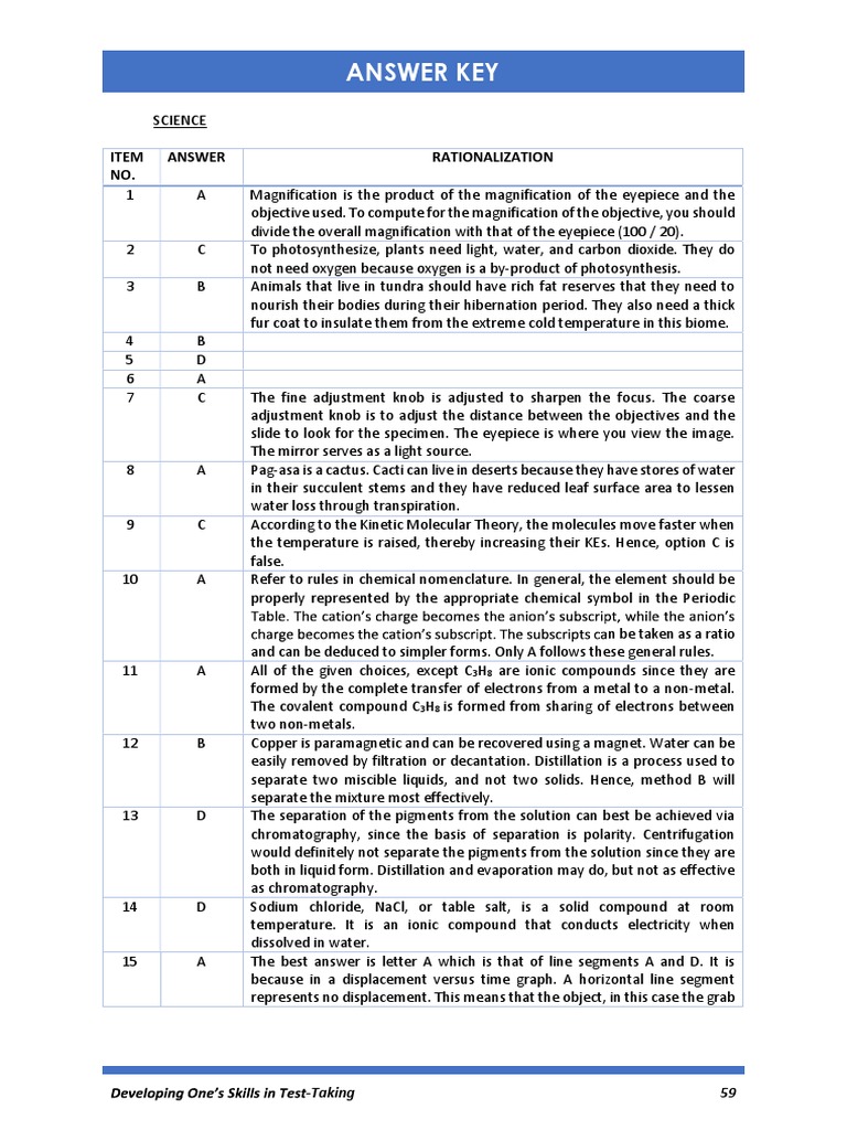 SiyensyaBilidad2e AnsKey | PDF