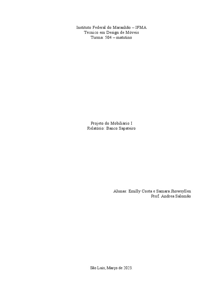 PROJETO 1 - Emilly e Samara | PDF