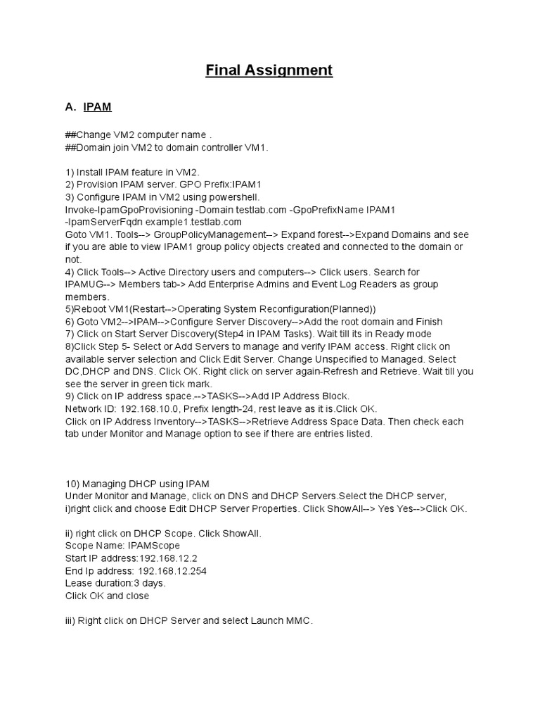 Final Assignment | PDF | Domain Name System | Ip Address