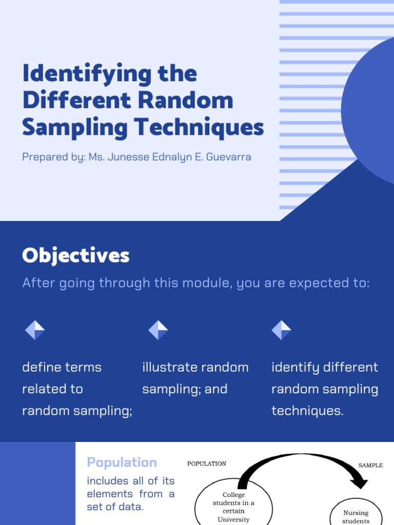 Identifying The Different Random Sampling Techniques | PDF Identifying The Different Random Sampling Techniques | PDF