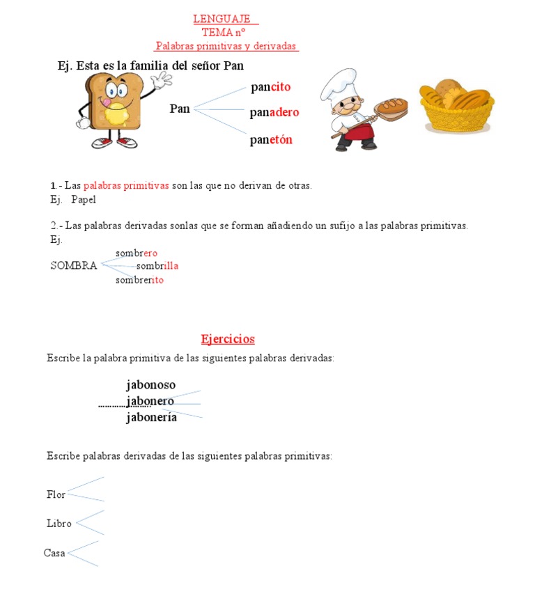Palabras Primitivas y Derivadas | PDF