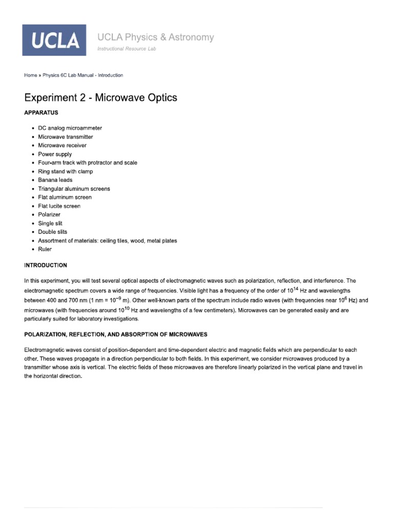 Microwave Optics | PDF