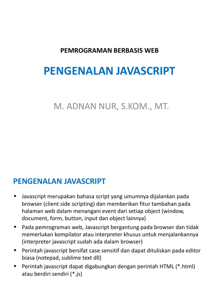 Pengenalan Javascript | PDF