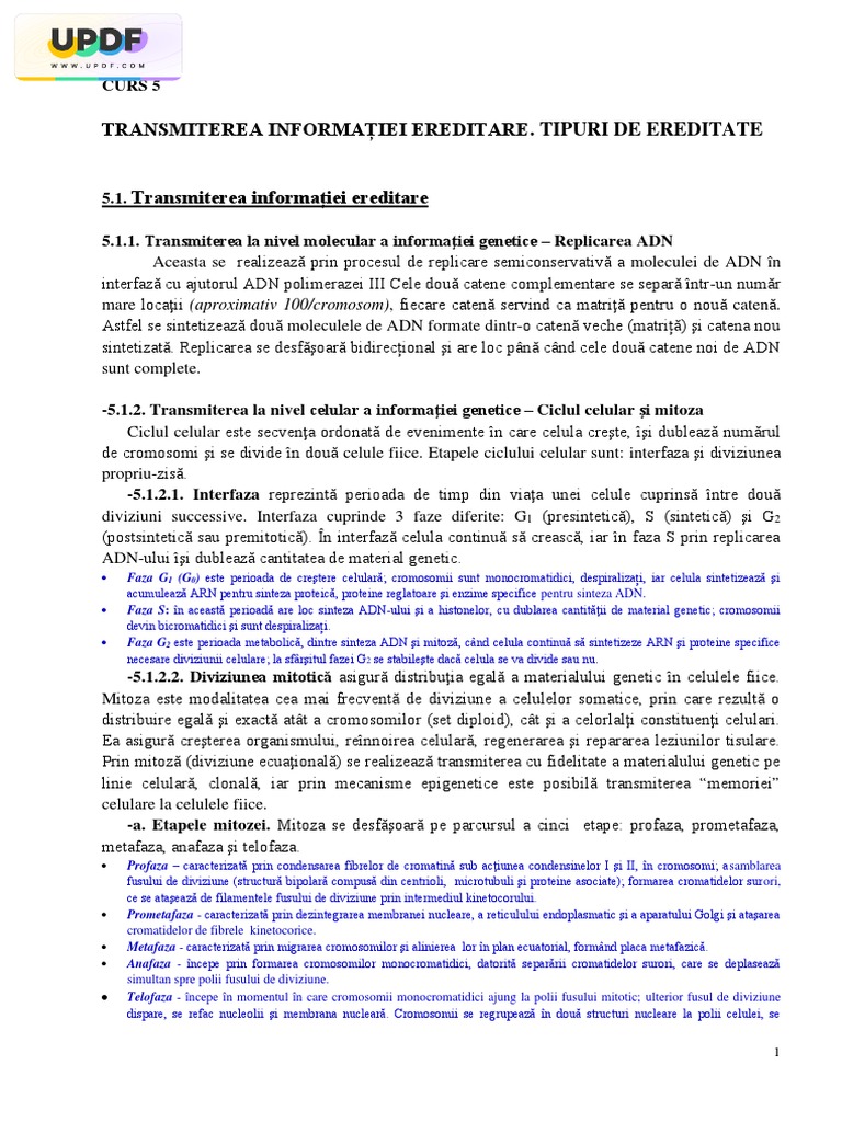 Curs-05 - Ereditatea Monogenica | PDF