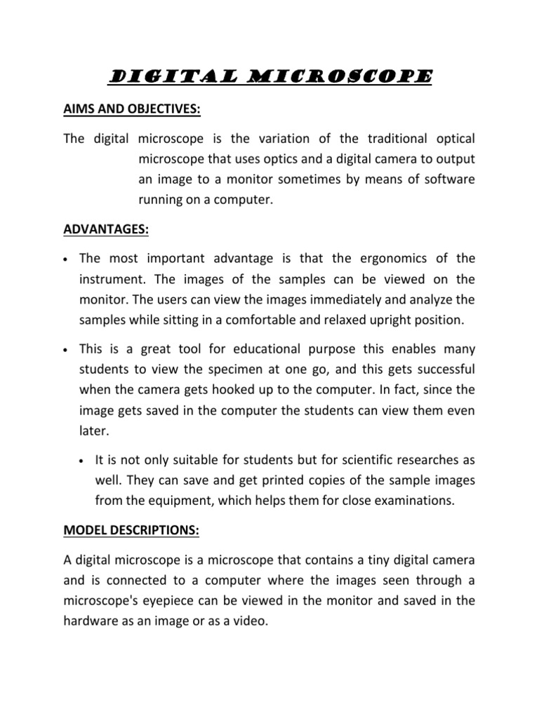 Digital Microscope | PDF | Computers