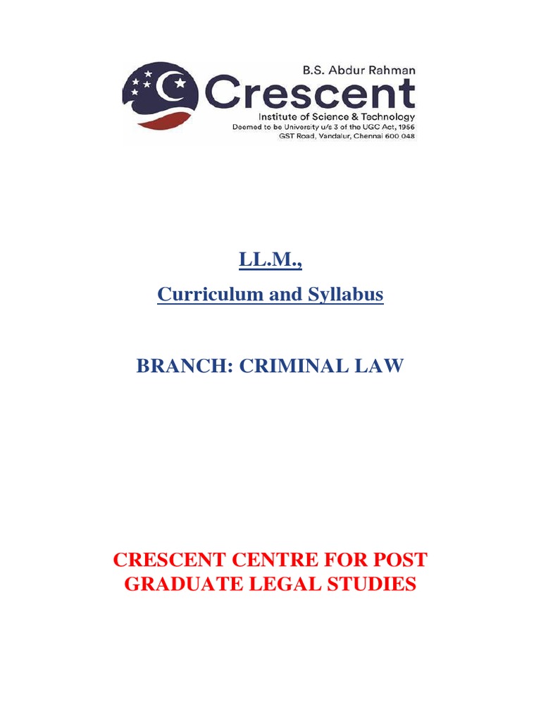 LLM Syllabus | PDF | Sentence (Law) | Criminology