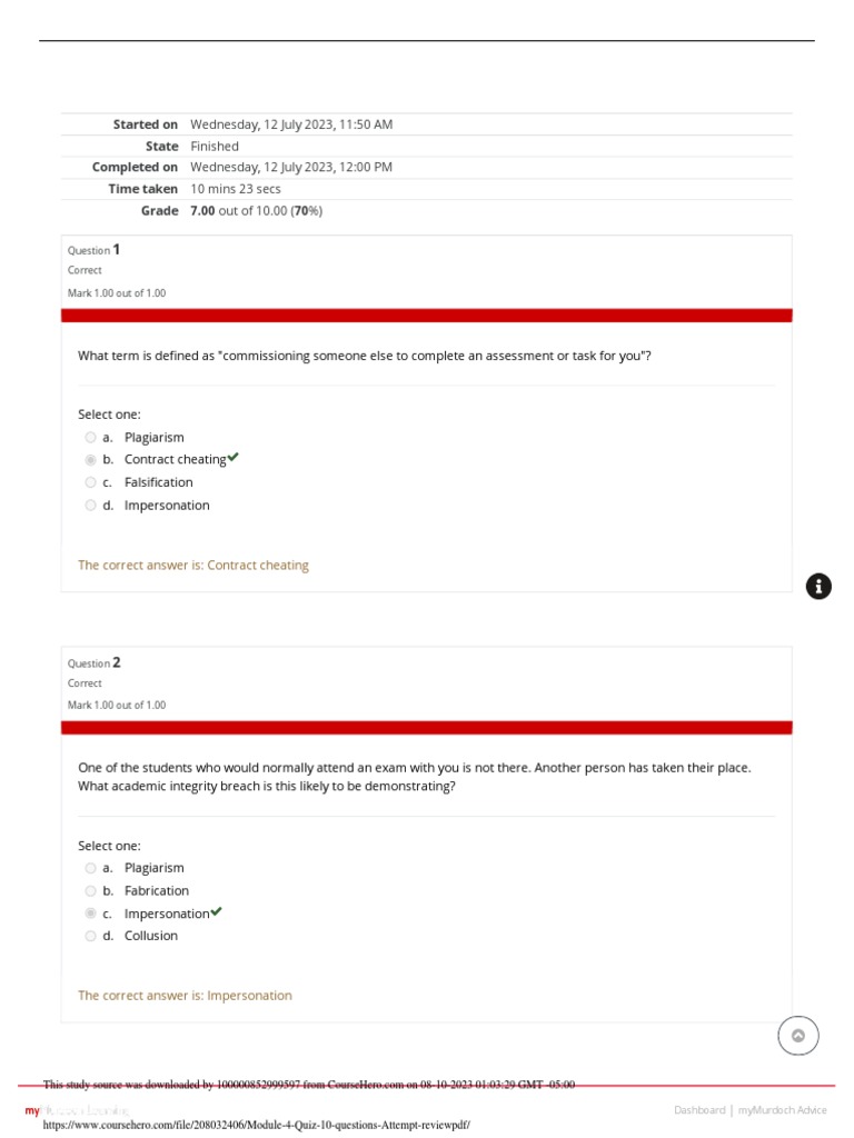 Module 4 Quiz 10 Questions Attempt Review Pdf Pdf Business Computers