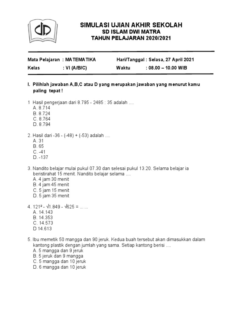 Soal Simulasi Ujian Akhir | PDF