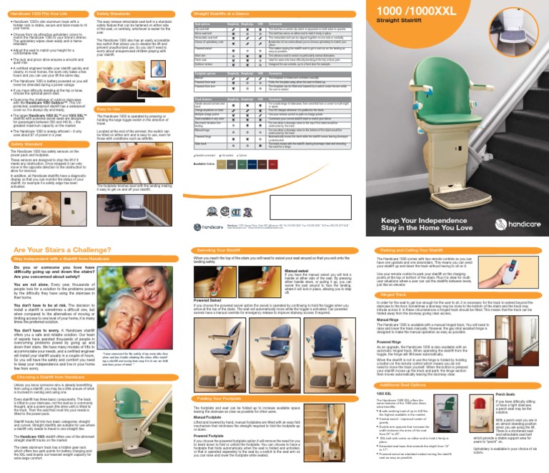 Handicare 1000 Brochure Spread | PDF