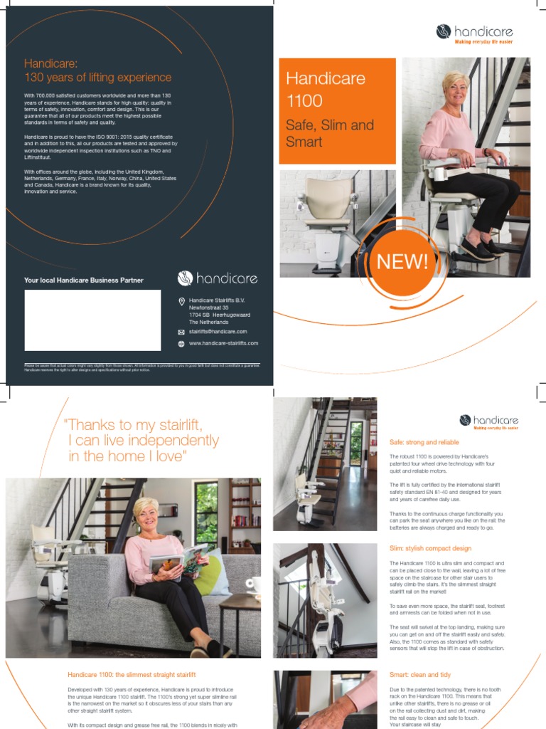 Handicare 1100: Slim & Safe Stairlift | PDF