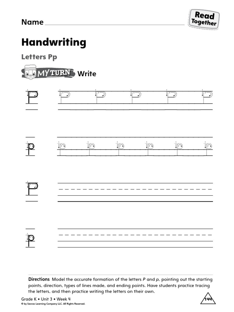 Kindergarten Handwriting Practice | PDF