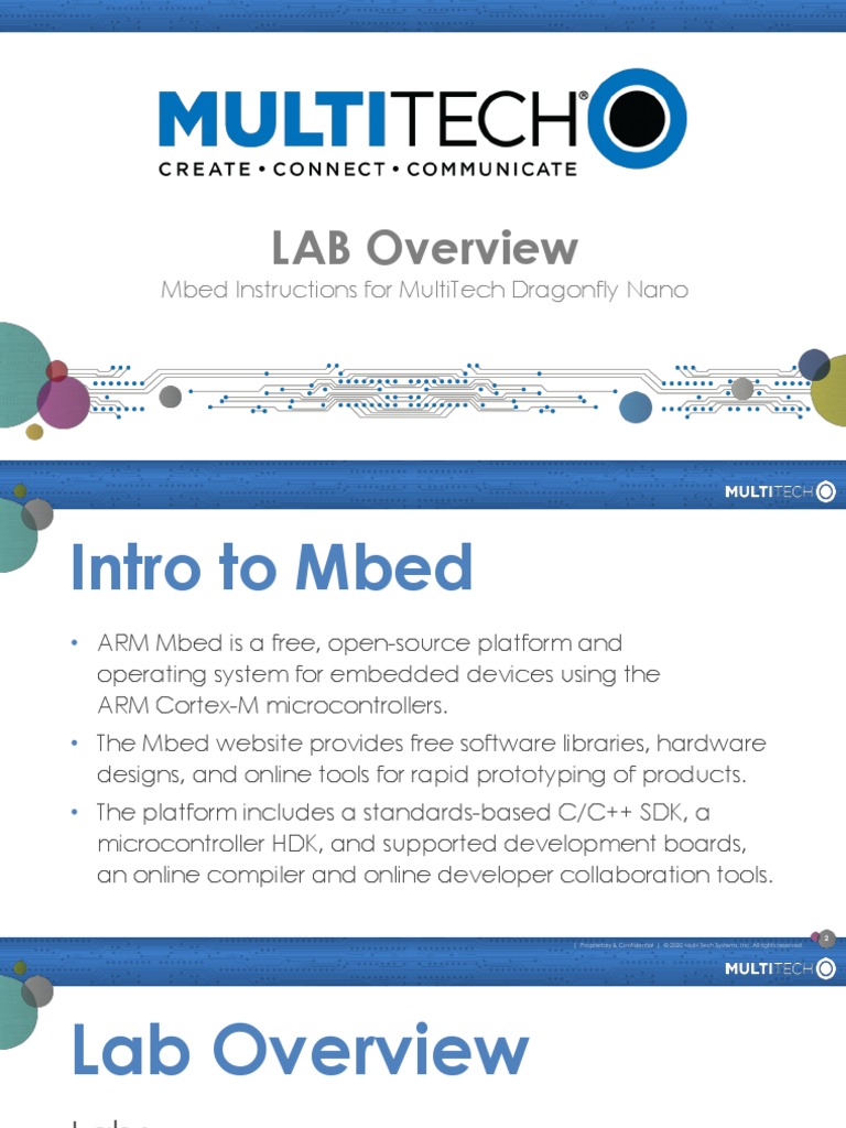 MultiTech Dragonfly Nano MTQN-MNG1-B01-ATT2020 LAB Overview Mbed InstructionsV2 | PDF