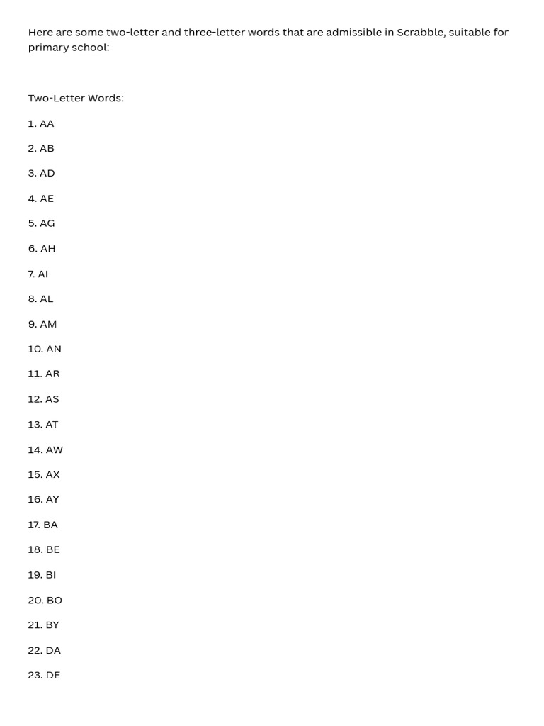 Scrabble Words for Kids | PDF