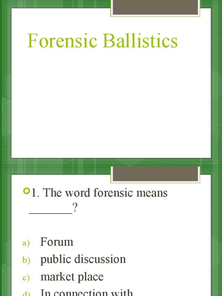 Forensic Ballistics Overview and Concepts | PDF