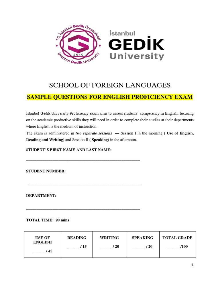 Sample English Proficiency Exam | PDF | Earth Analog | Atmosphere