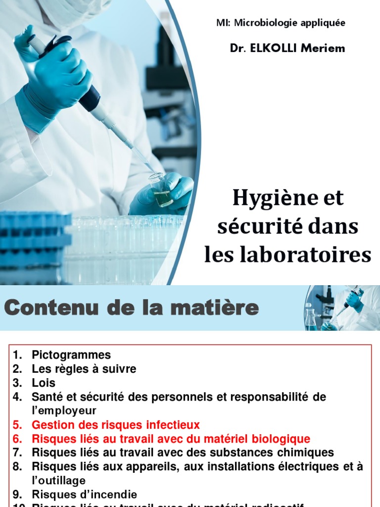 Hygiène Et Sécurité Dans Les Laboratoires | PDF
