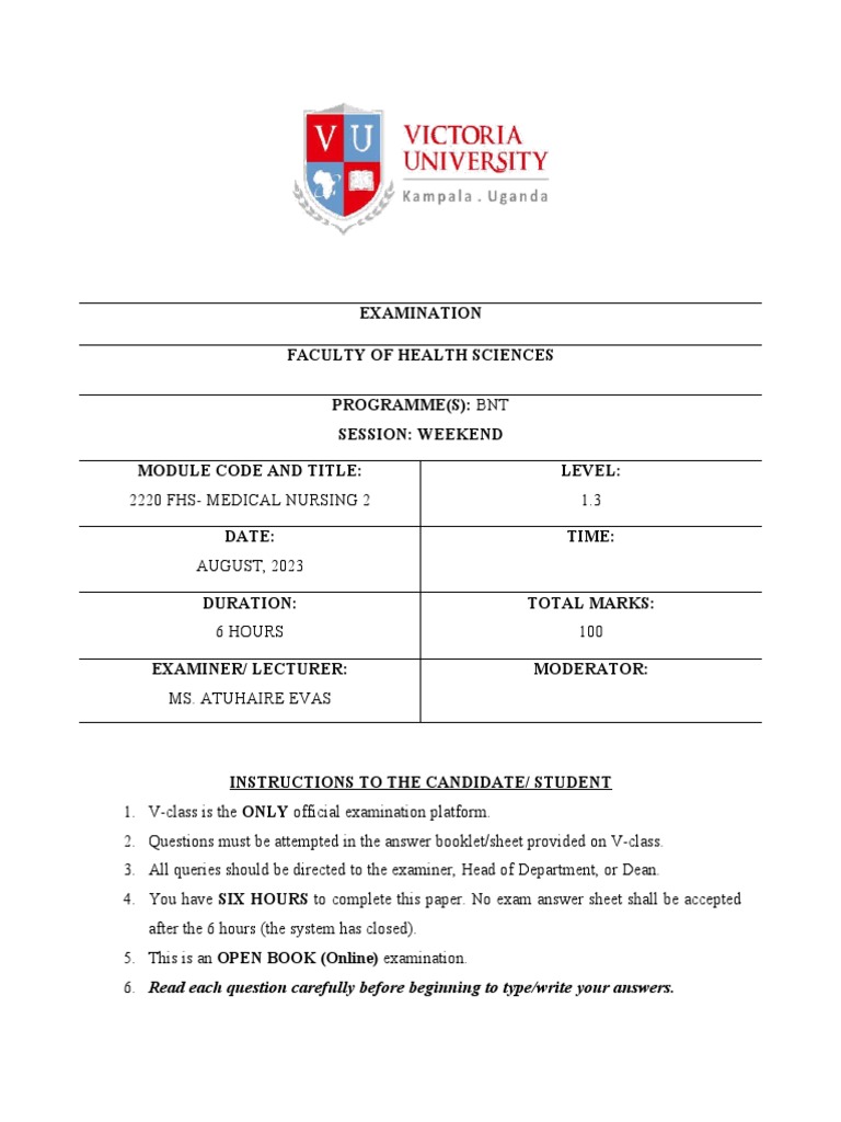 FHS Medical Nursing BNT | Download Free PDF | Hypertension | Blood Pressure