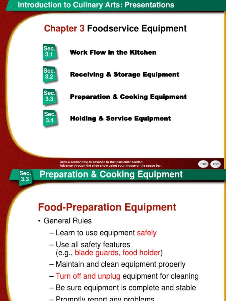 Week04 - Equipment, Tools and Knives Mise en Place | PDF