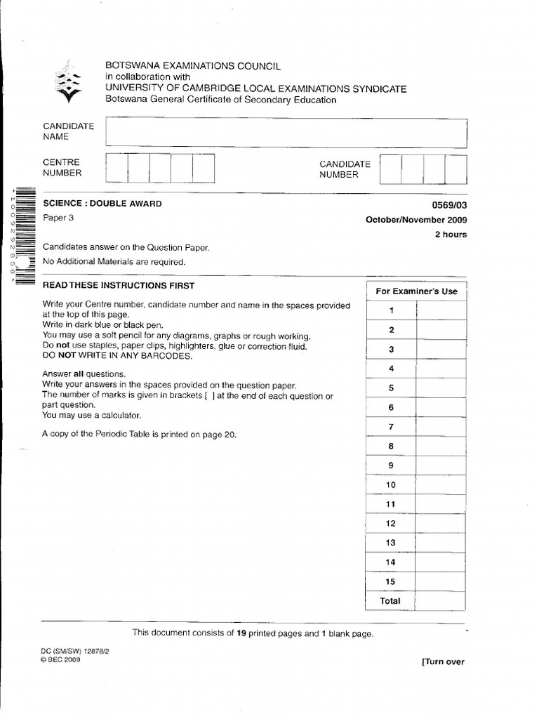 Bgcse Sda 3 2009 | PDF