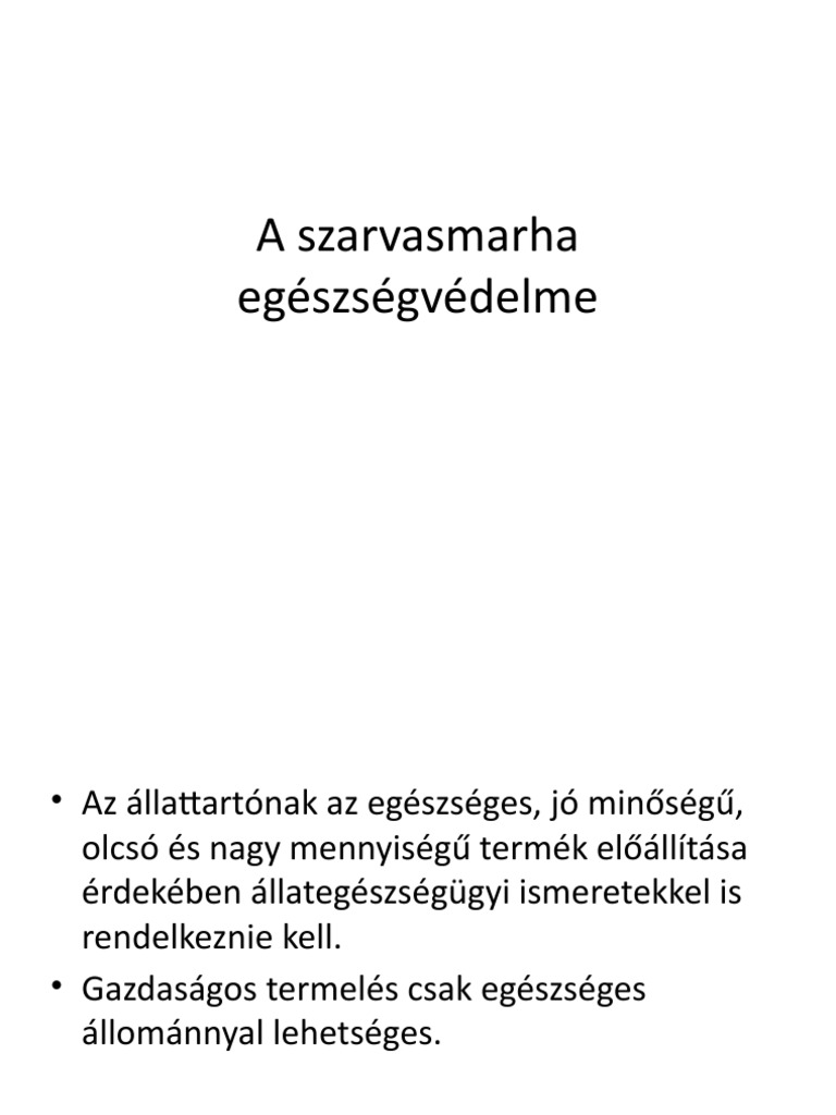 A Szarvasmarha Egészségvédeleme | PDF