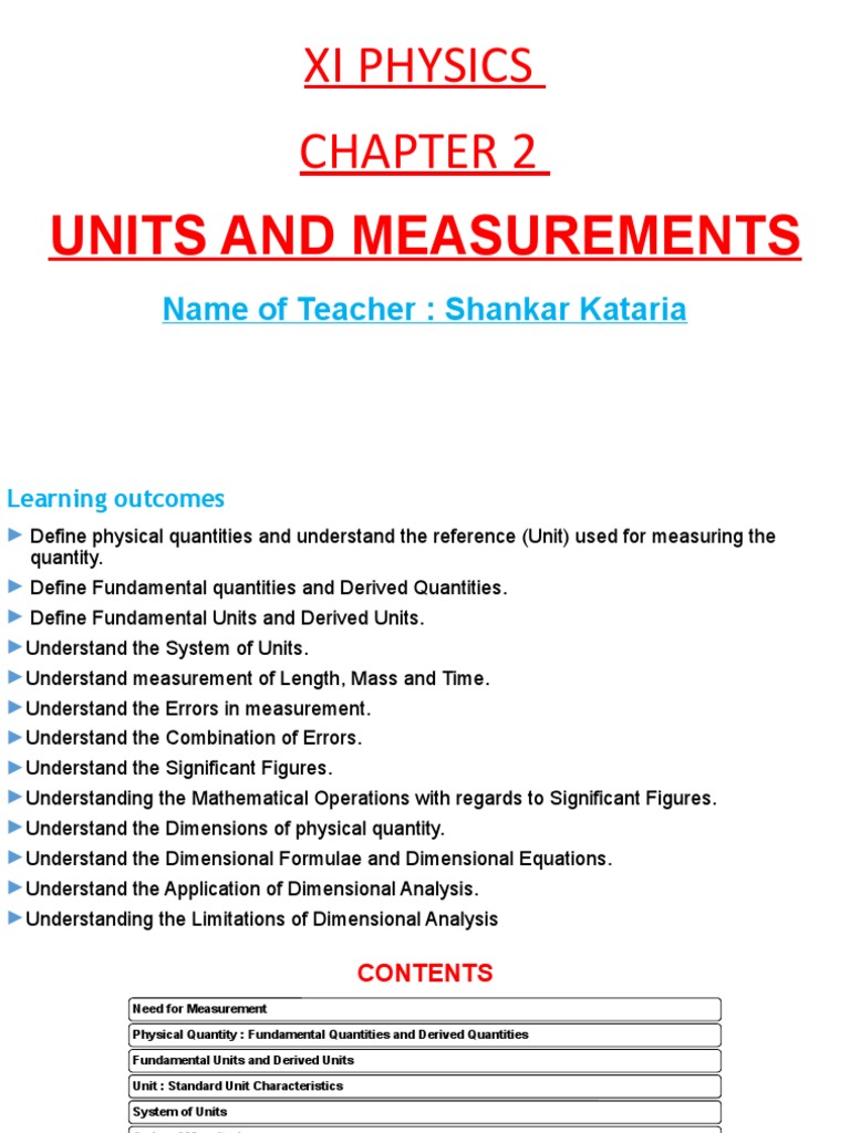1.units and Measurements - S - Kataria | PDF | International System Of ...