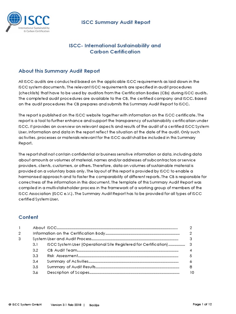 Eu Iscc Cert De100 34292018 Audit | PDF | Business | Computers