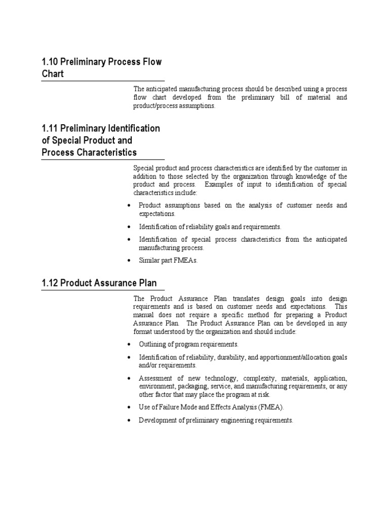 1.10 Preliminary Process Flow Chart | PDF