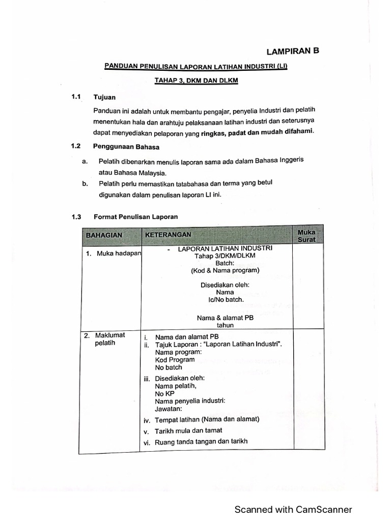 Panduan Penulisan Laporan Li | PDF