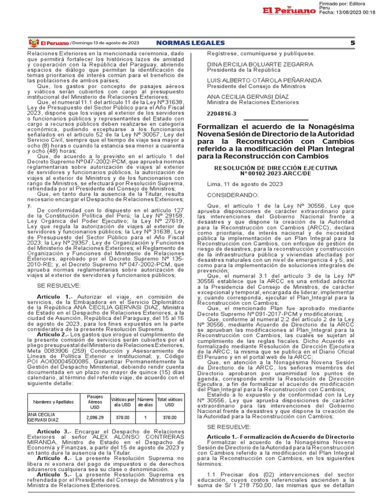 Resolución #00102 2023 ARCC | PDF