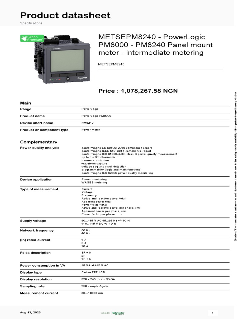 PowerLogic PM8000 series_METSEPM8240 | PDF | Ac Power | File Transfer ...