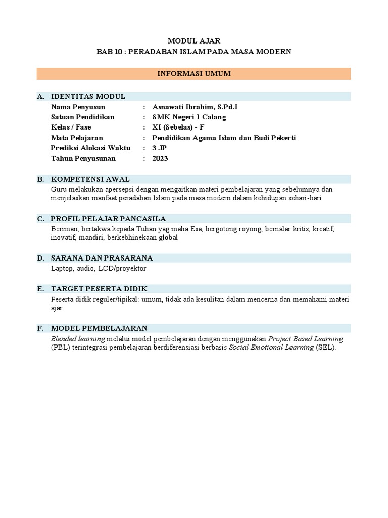 10 - Peradaban Islam Pada Masa Modern | PDF