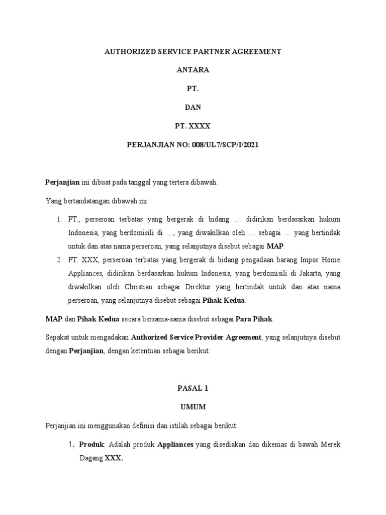 ASP AGREEMENT Draft (MAP) | PDF