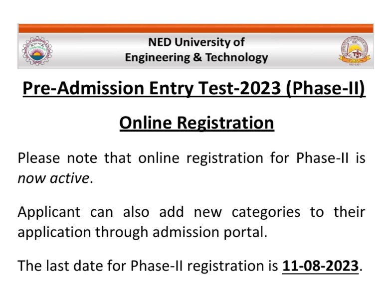 Phase-II Test Registration Open | PDF