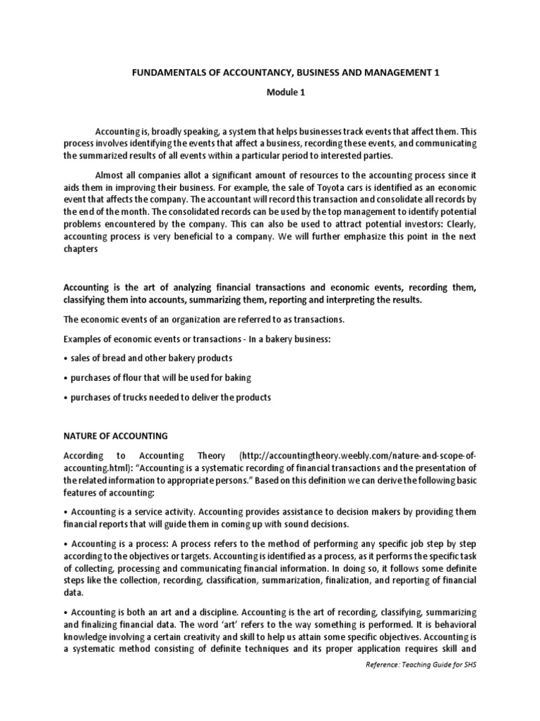 Module 1 in FABM1 | PDF