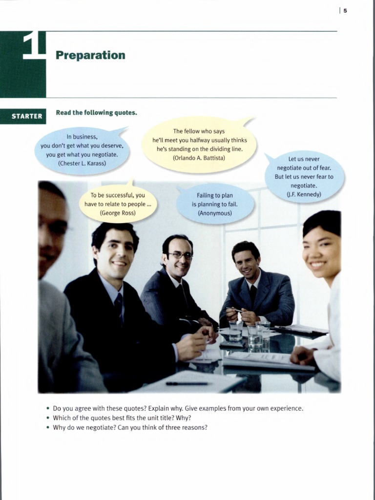 01 English For Negotiation - Preparation | PDF