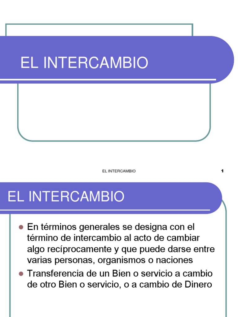 Definición y Tipos de Intercambio | PDF | Permuta | Comercio
