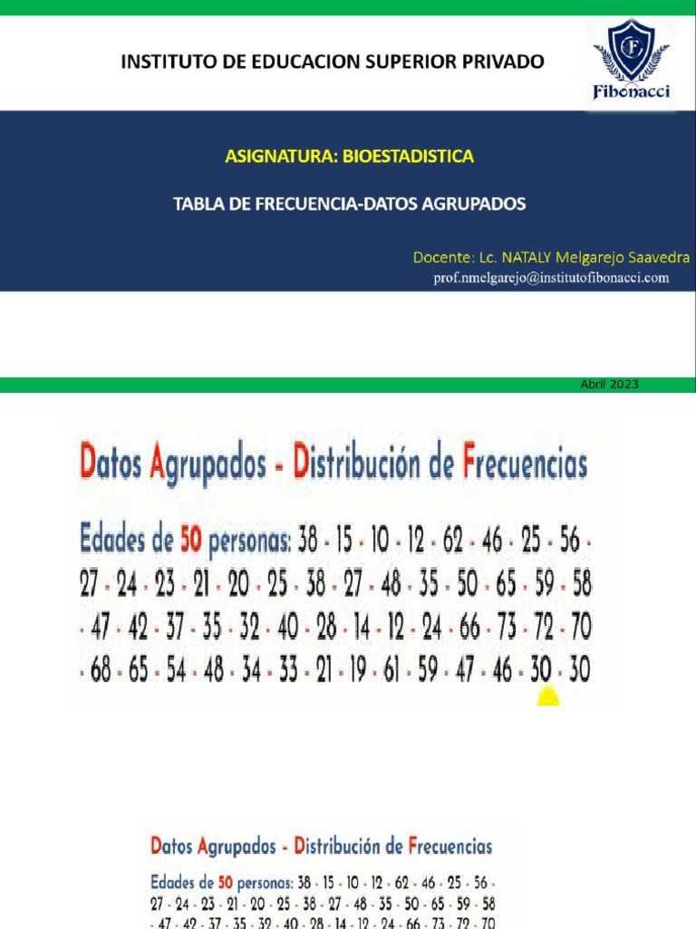 Tabla de Frecuencia - Datos Agrupados | PDF Tabla de Frecuencia - Datos Agrupados | PDF