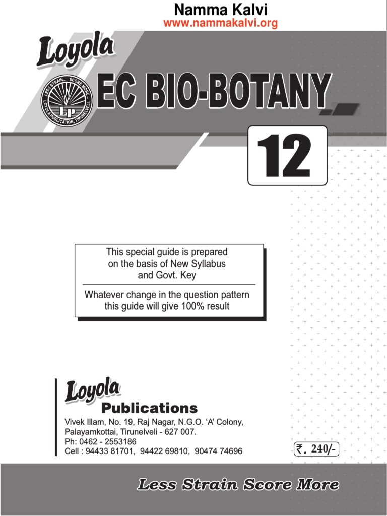 Namma Kalvi 12th Bio-Botany Chapter 1 To 5 Loyola Ec Guide em | PDF ...