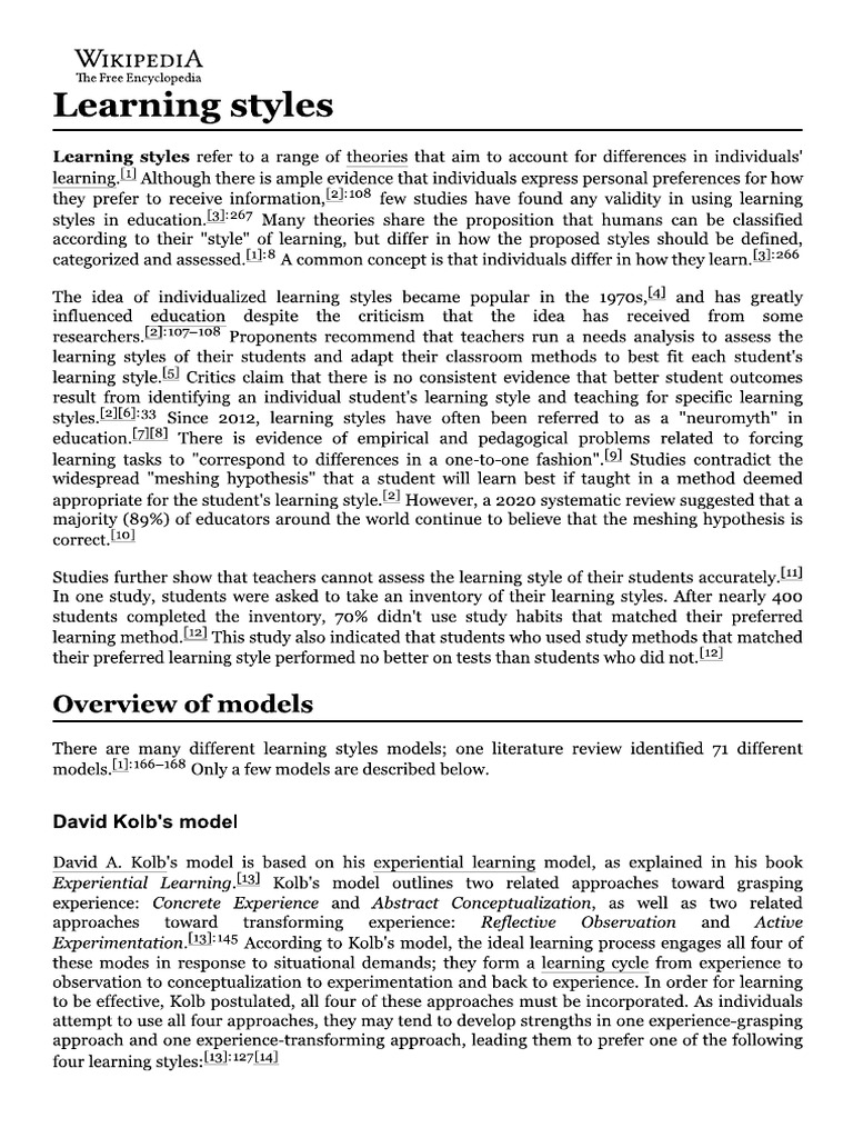 Learning Styles | PDF